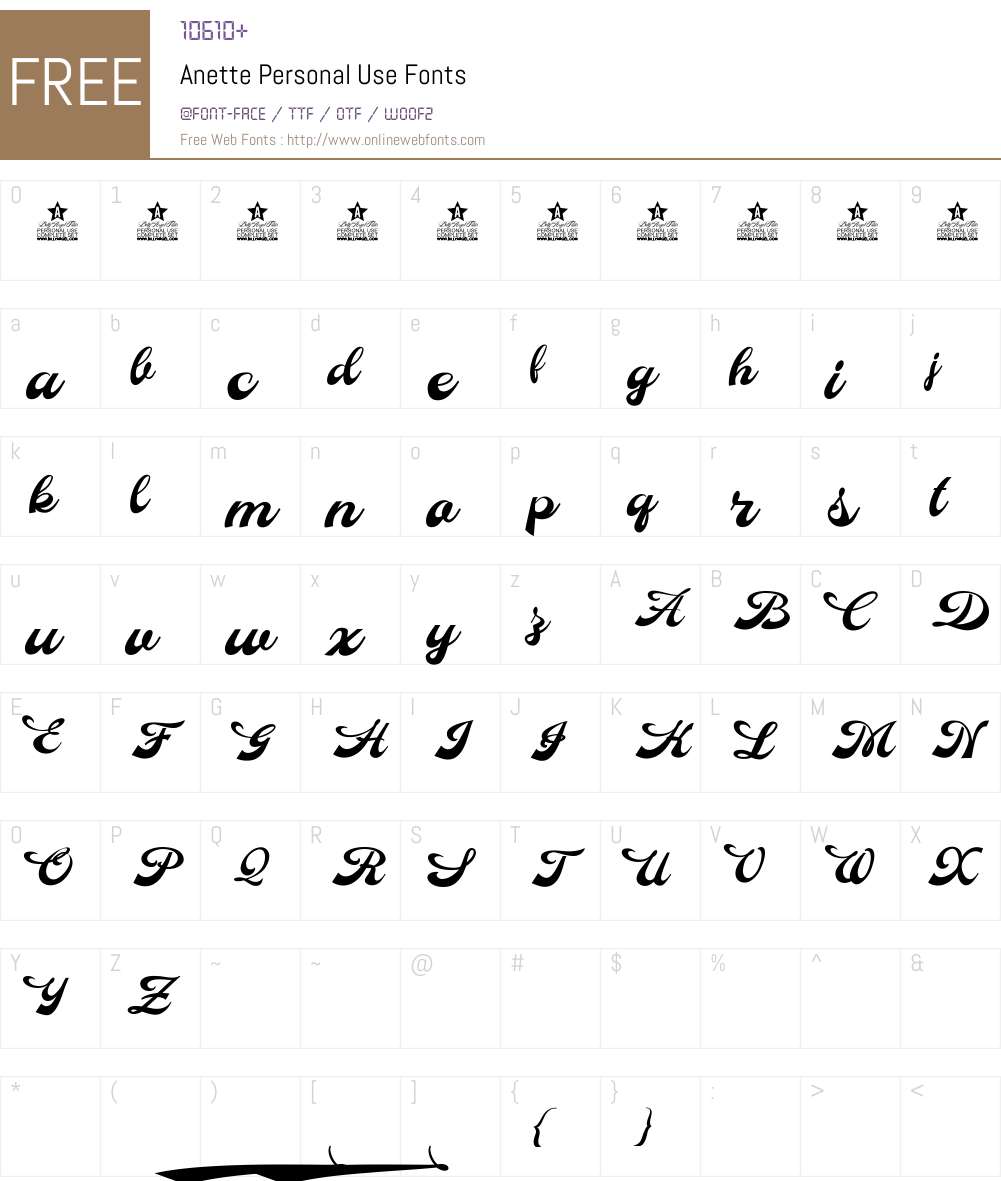 Anette Personal Use 1.000 Fonts Free Download - OnlineWebFonts.COM