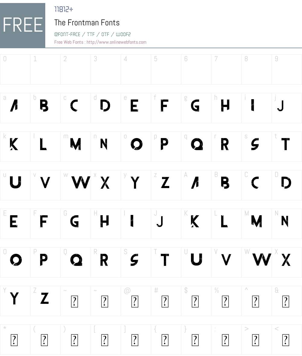 The Frontman 1.00 September 24, 2015, initial release Fonts Free ...