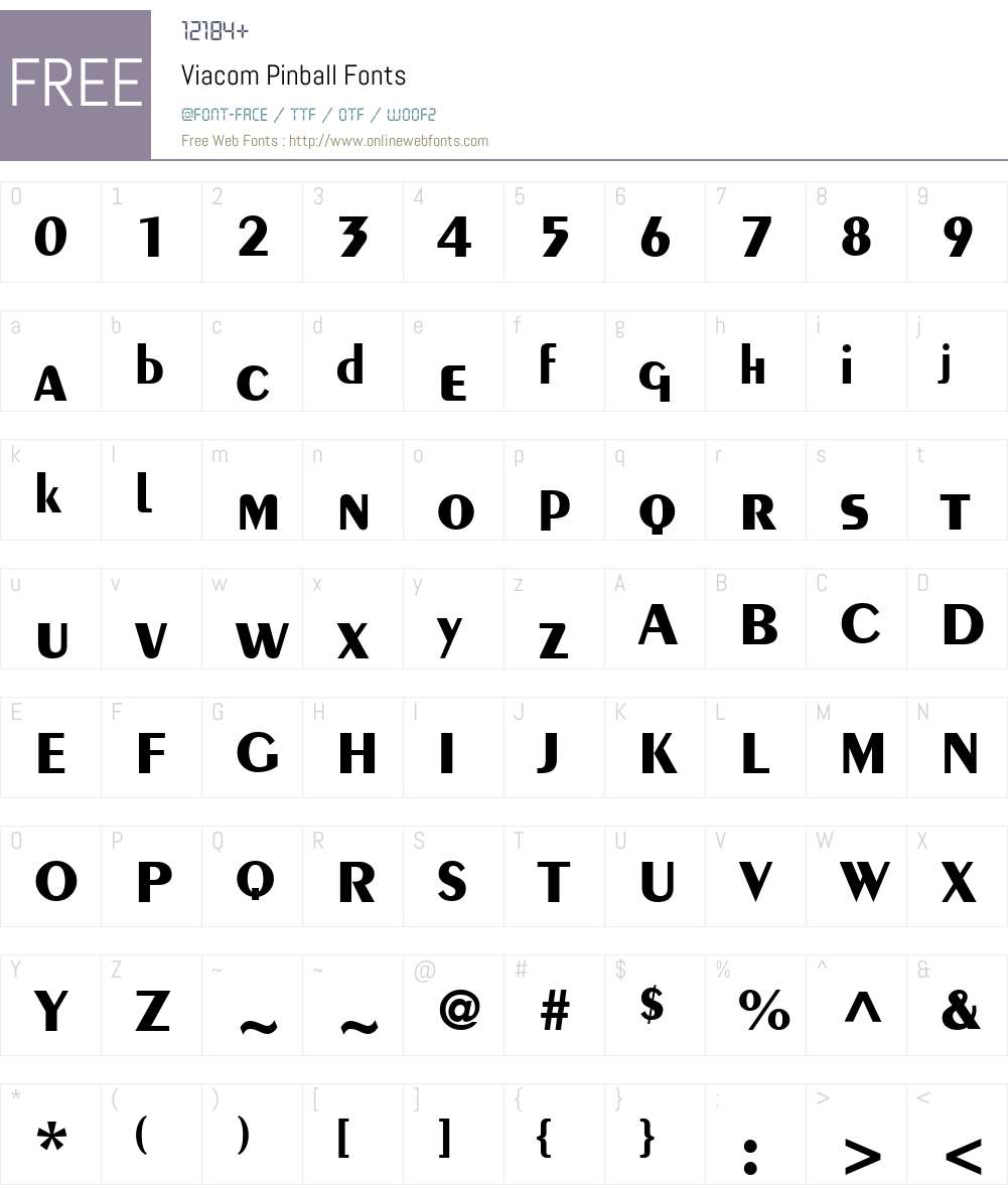 Viacom Pinball 1.029 August 7, 2013 Fonts Free Download ...