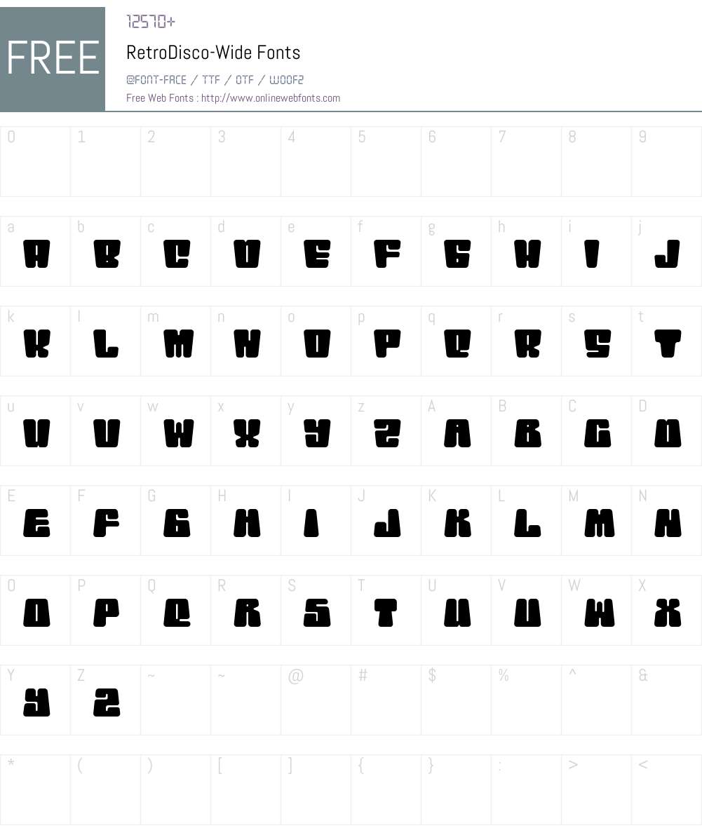 Retro Disco Wide 1.000 Fonts Free Download - OnlineWebFonts.COM