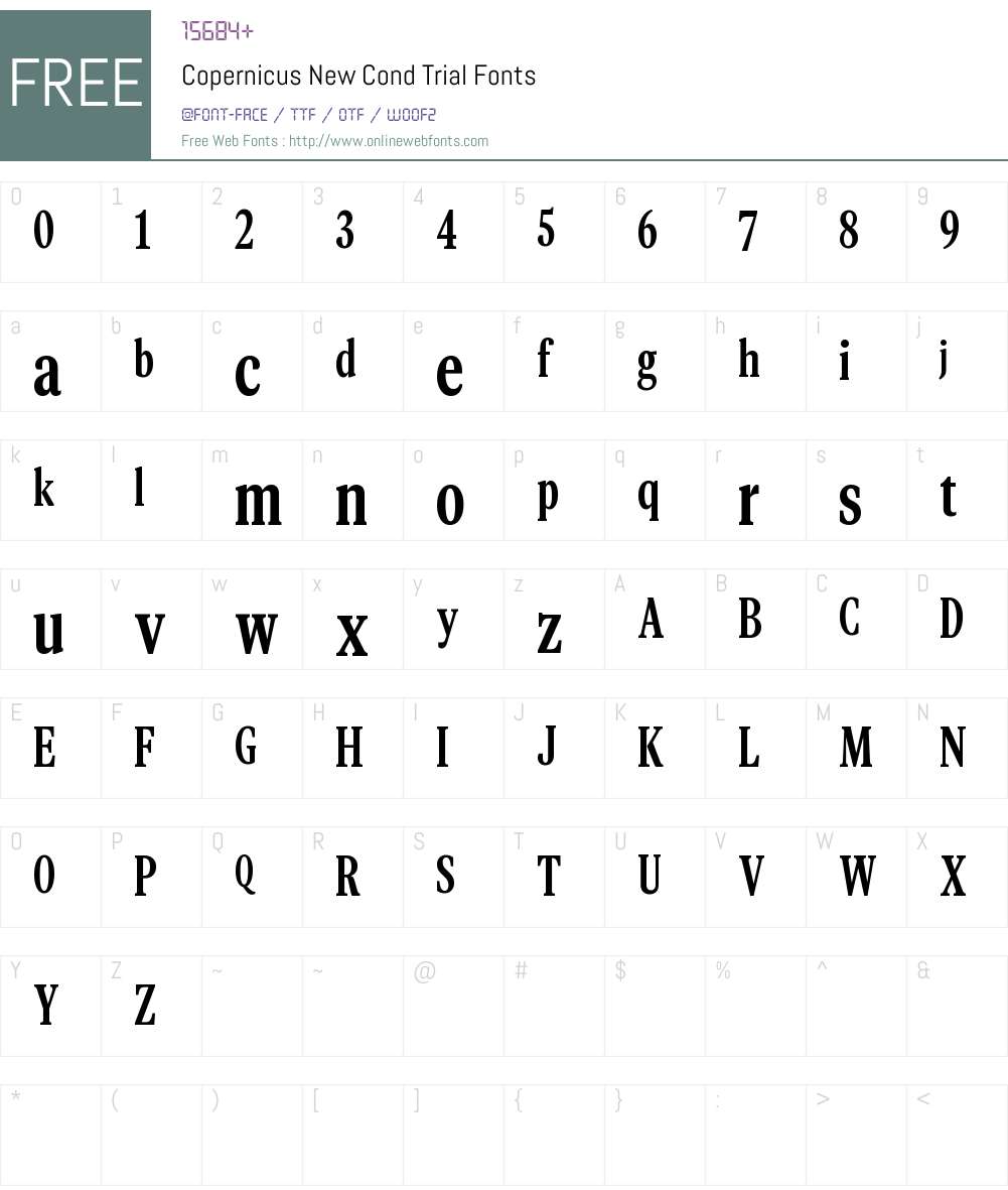 Copernicus New Cond Trial 110 Beta 029 24.029 Fonts Free Download - OnlineWebFonts.COM