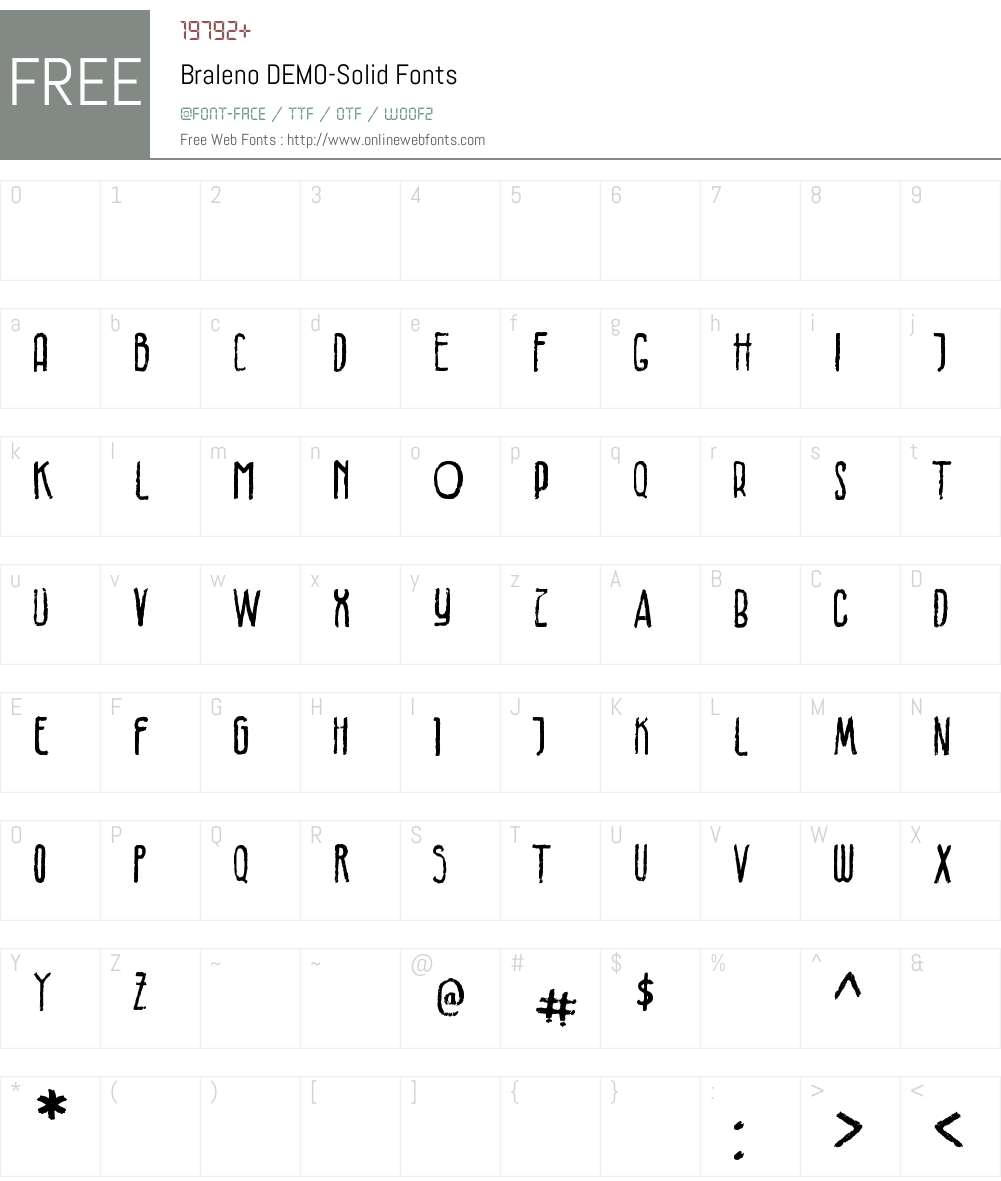 Braleno DEMO Solid 1.000 Fonts Free Download - OnlineWebFonts.COM