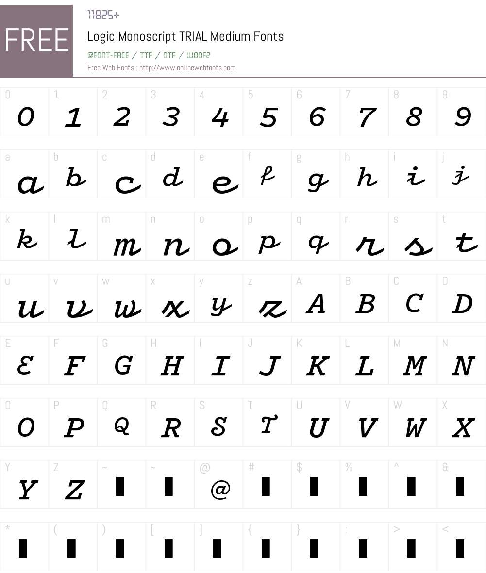 Logic Monoscript TRIAL Medium 1.001;hotconv 1.0.114;makeotfexe 2.5. ...