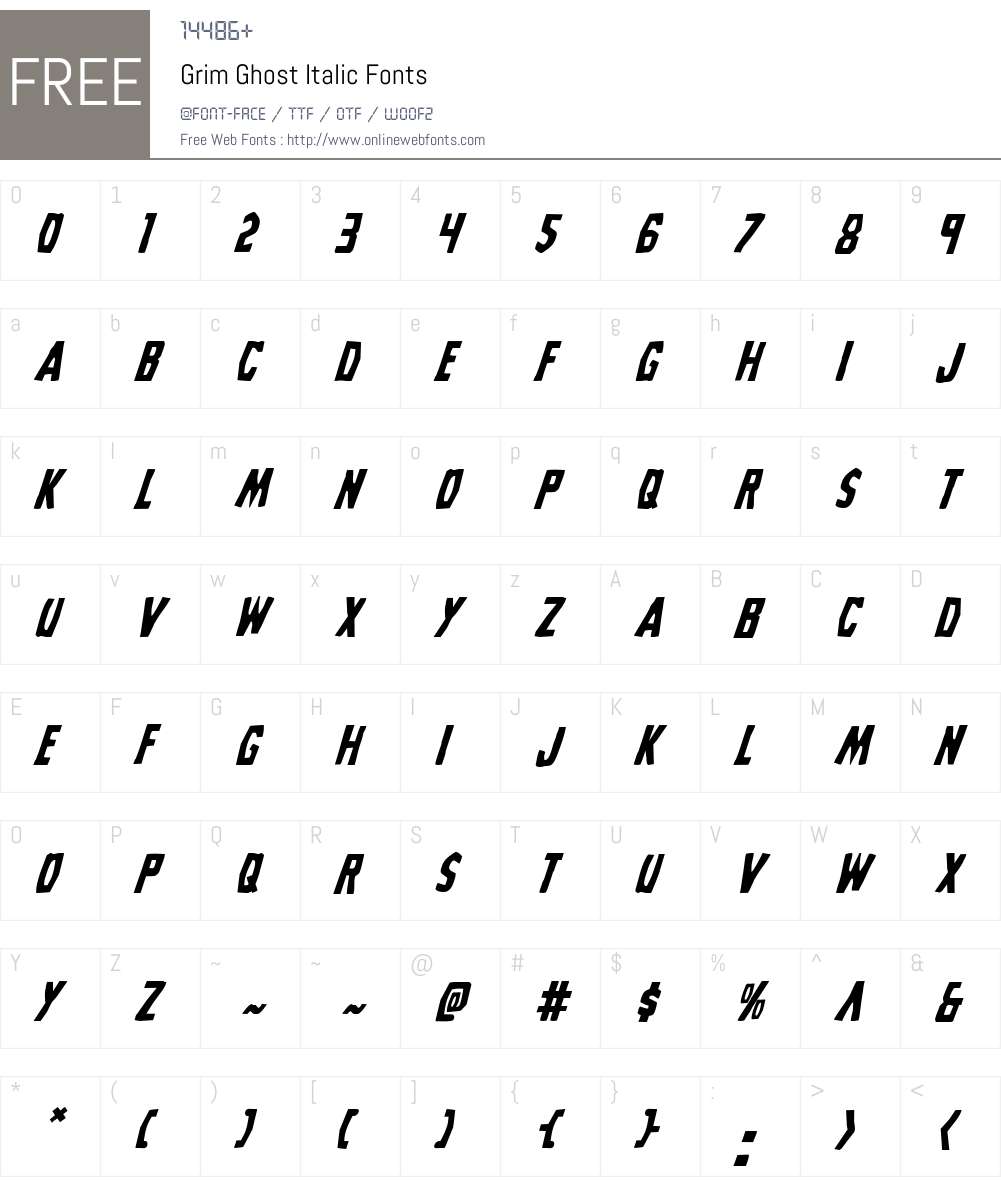 Grim Ghost Italic 001.000 Fonts Free Download - OnlineWebFonts.COM