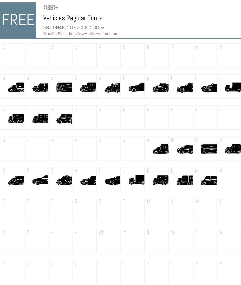 Vehicles Regular 1.000 Fonts Free Download - OnlineWebFonts.COM