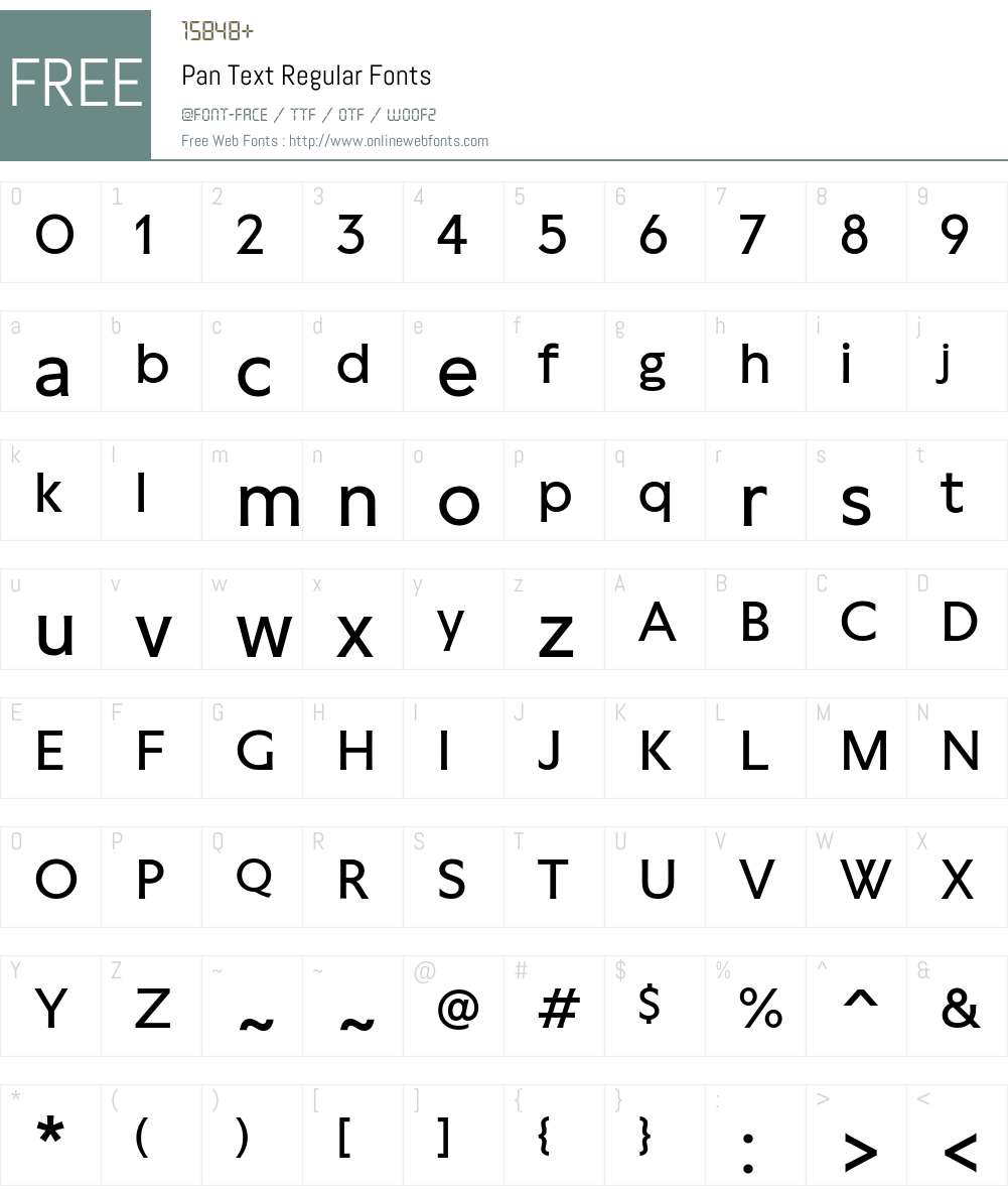 Pan Text Regular 1.001 Fonts Free Download - OnlineWebFonts.COM