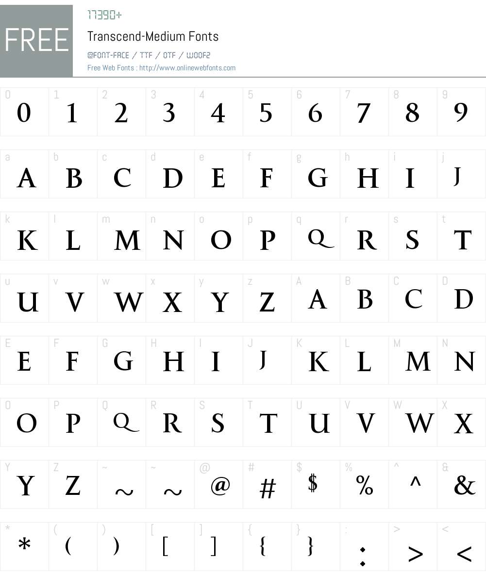 Transcend Medium 1.000 wf-rip DC20190610 Fonts Free Download ...