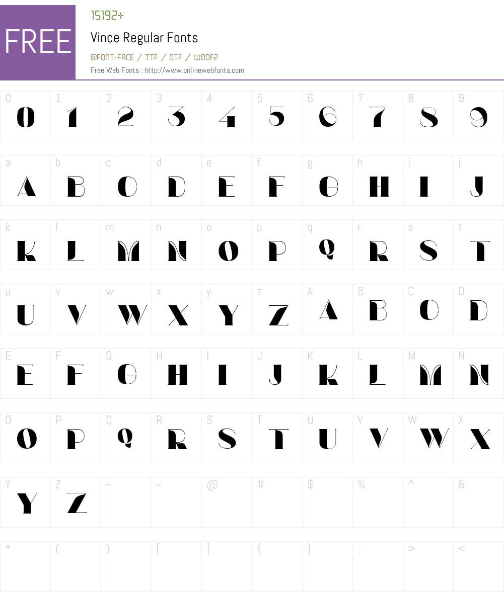 Vince 1.000 Fonts Free Download - OnlineWebFonts.COM