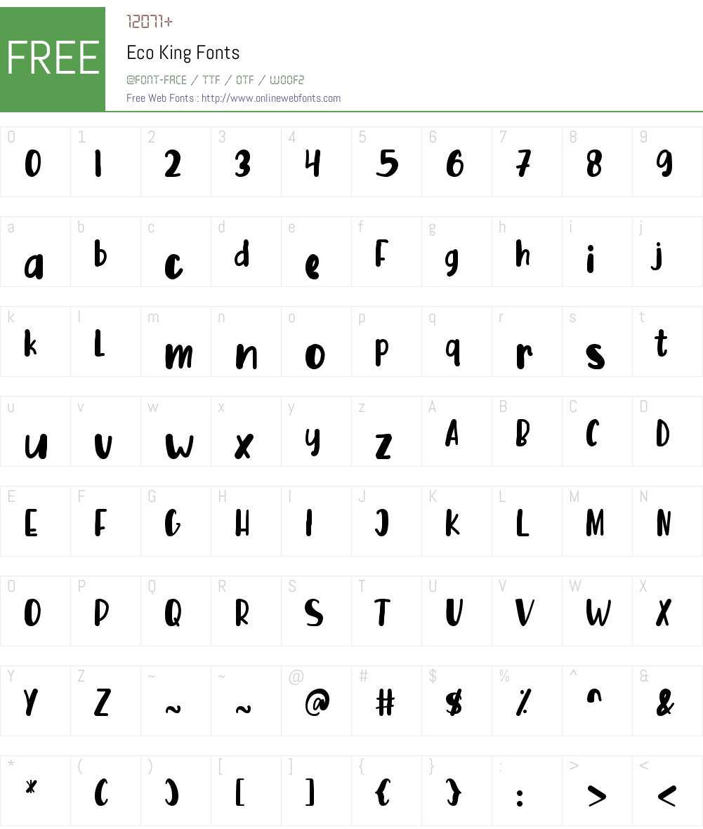Eco King 1.00;October 29, 2021;FontCreator 13.0.0.2683 64-bit Fonts ...