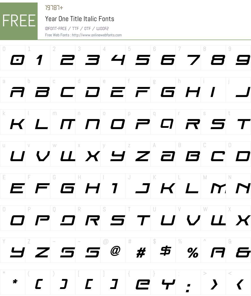 Year One Title Italic 1.0; 2022 Fonts Free Download - OnlineWebFonts.COM