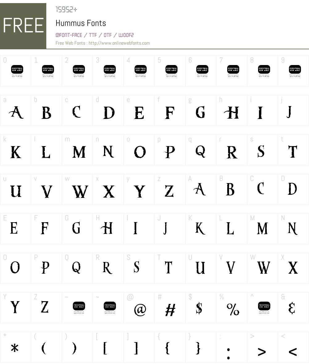 Hummus 1.00;November 6, 2023;FontCreator 13.0.0.2683 64-bit Fonts Free ...