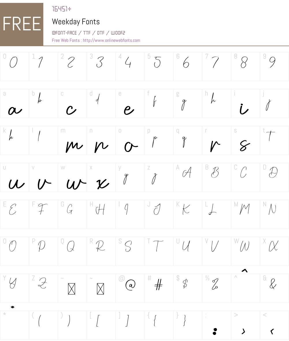 Weekday 1.003;Fontself Maker 3.5.8 Fonts Free Download - OnlineWebFonts.COM