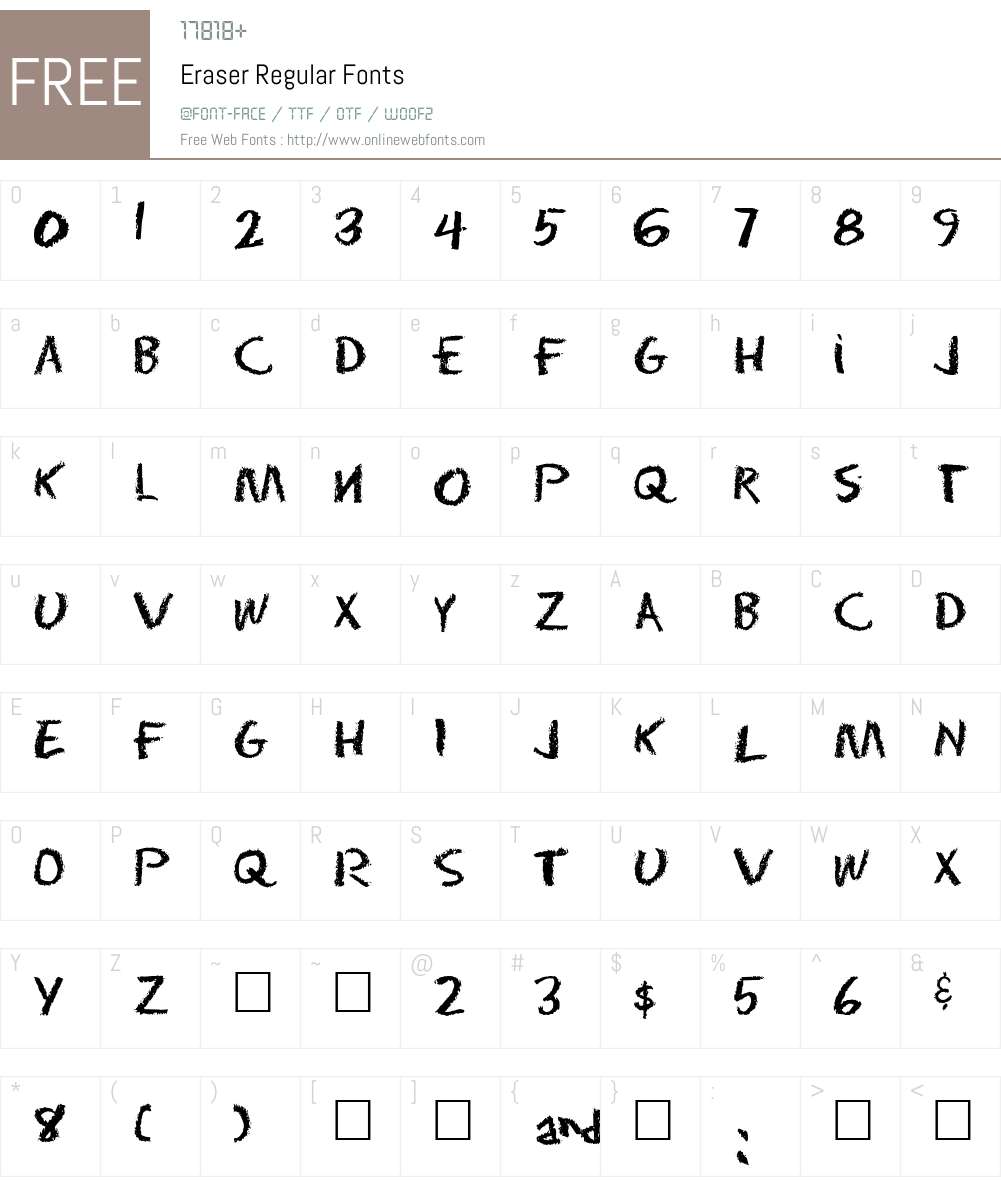 Eraser Regular V2 Altsys Fontographer 3.5 4/10/92 Fonts Free Download ...