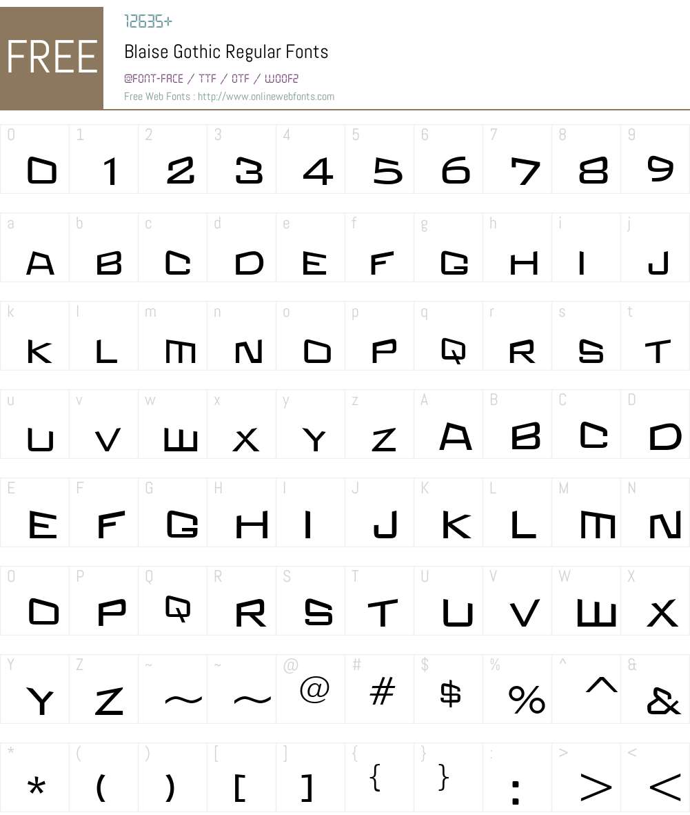 Blaise Gothic Regular 1.2.1 Fonts Free Download - OnlineWebFonts.COM