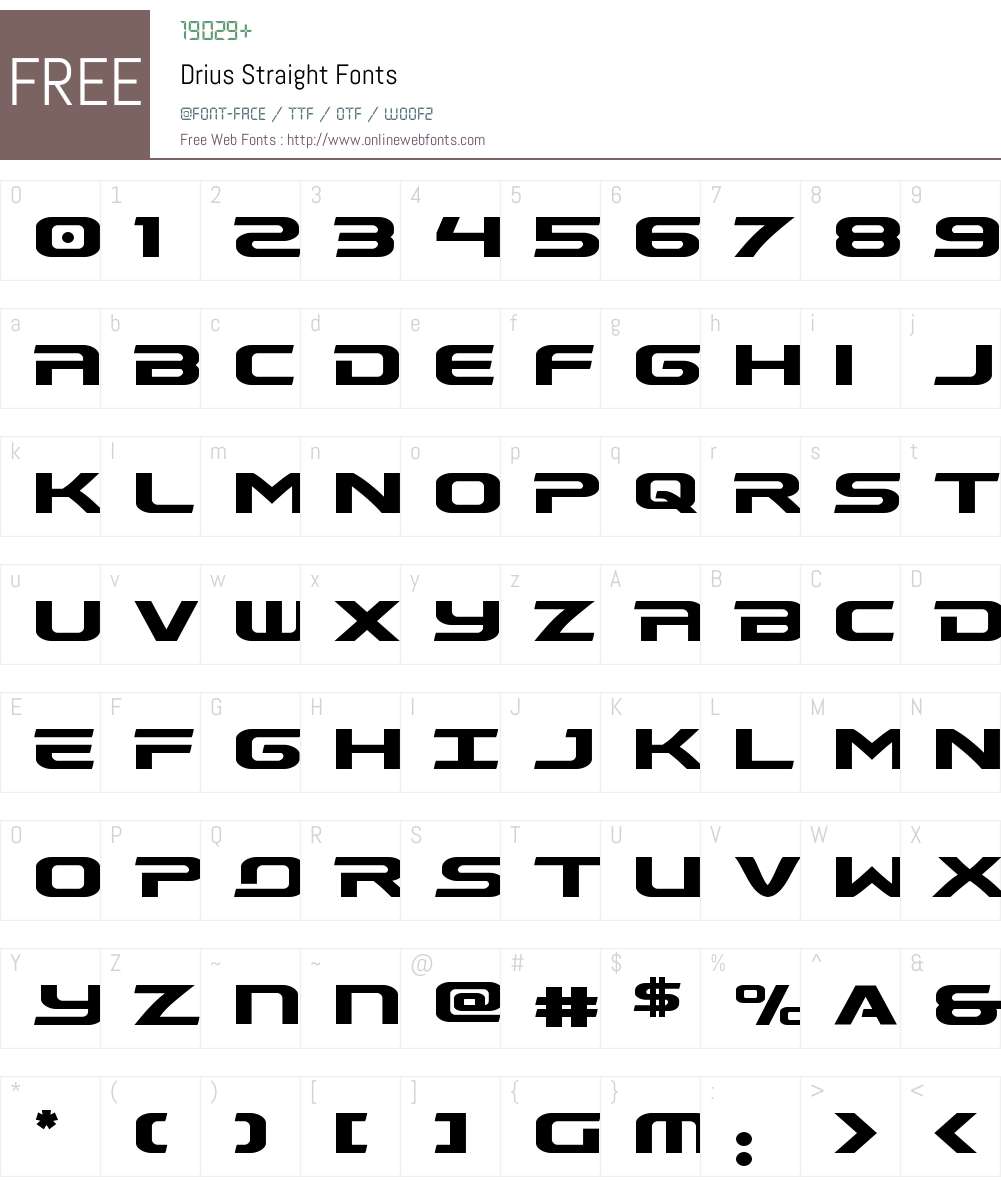 Drius Straight 1.0; 2023 Fonts Free Download - OnlineWebFonts.COM
