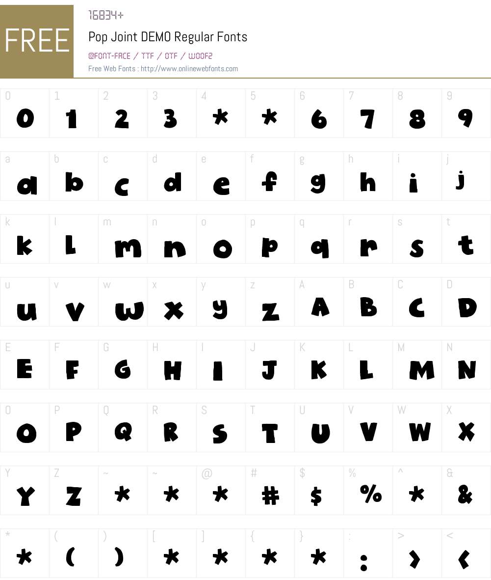 Pop Joint DEMO 1.000 Fonts Free Download - OnlineWebFonts.COM