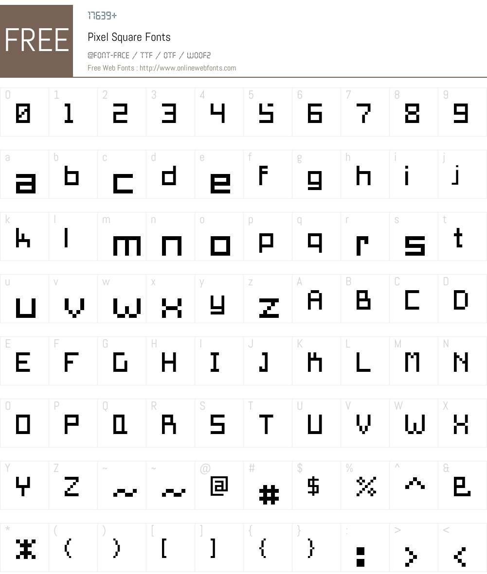 Pixel Square 1.00 Fonts Free Download - OnlineWebFonts.COM