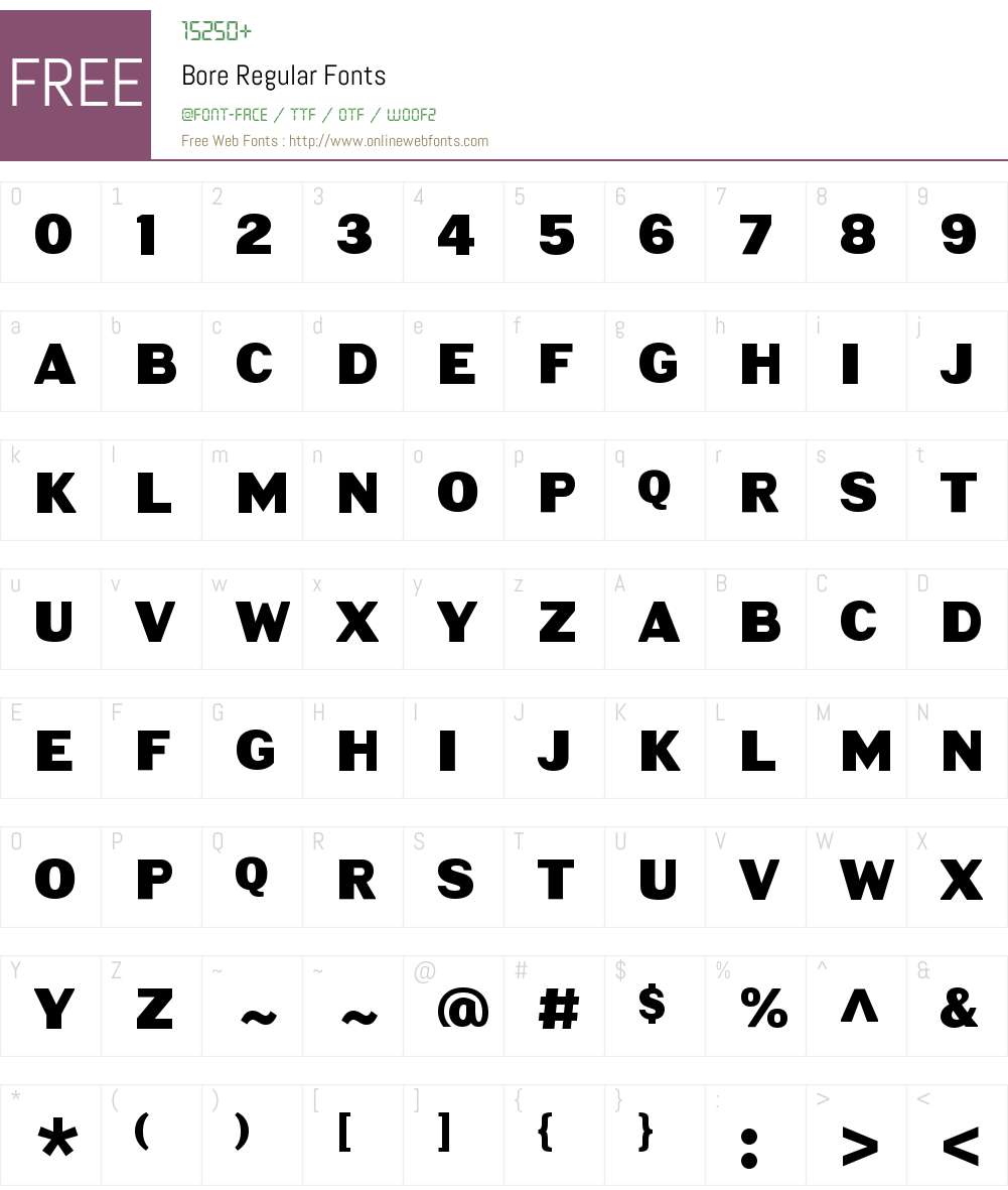 Bore 1.000;hotconv 1.0.109;makeotfexe 2.5.65596 Fonts Free Download ...