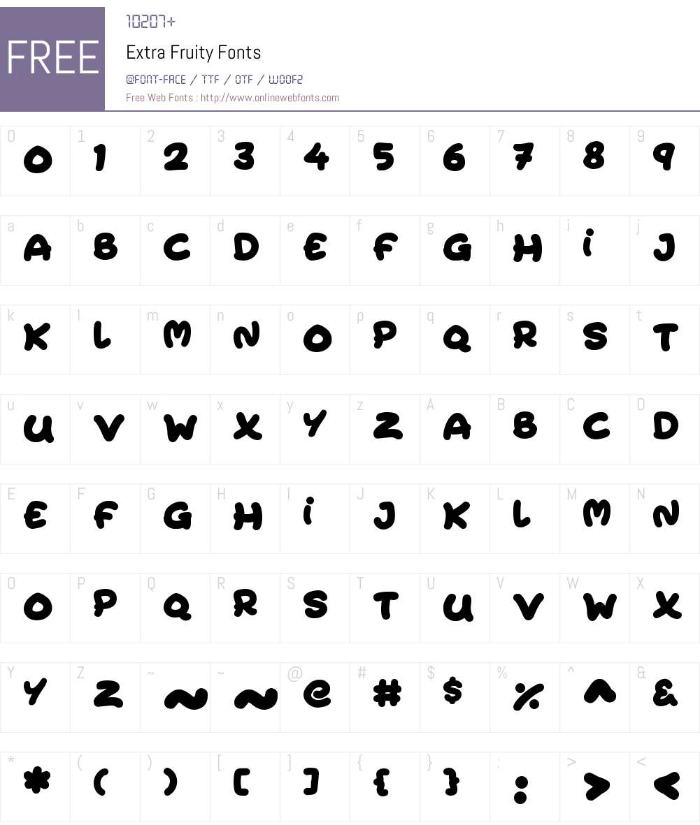 Extra Fruity 1.00 September 8, 2018, initial release Fonts Free ...