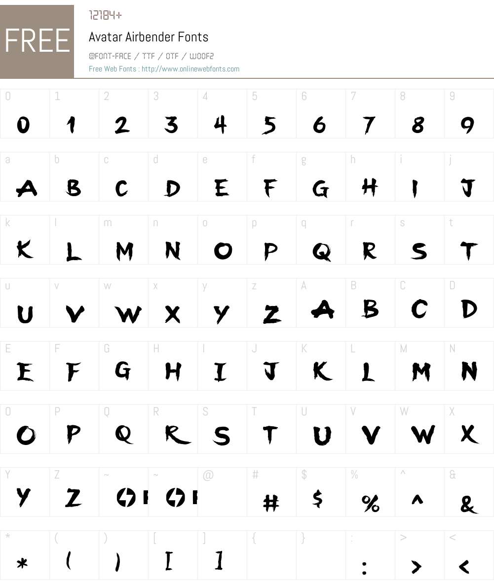 Avatar Airbender 1.00;December 18, 2022;FontCreator 13.0.0.2683 64-bit ...