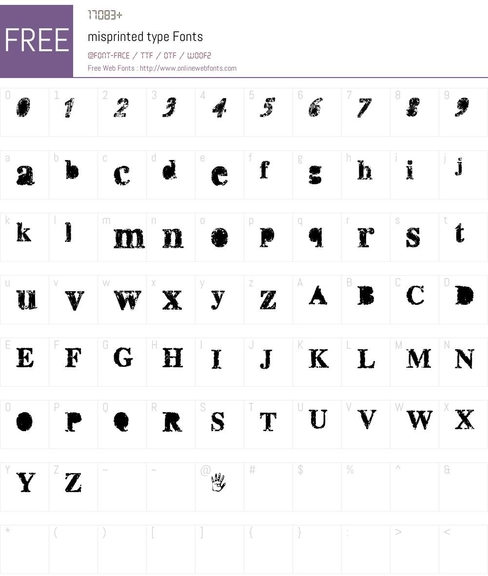 misprinted type V1 The Misprinted Type Font v.1.4 (bugs fixed) Fonts ...