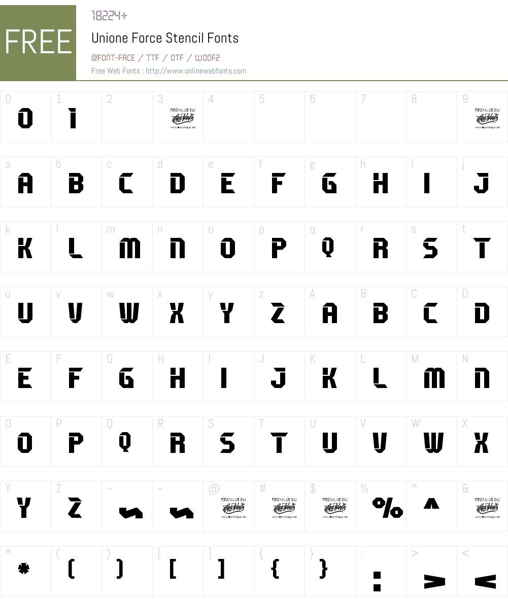 Unione Force Stencil 1.00;April 10, 2021;FontCreator 13.0.0.2683 64-bit ...