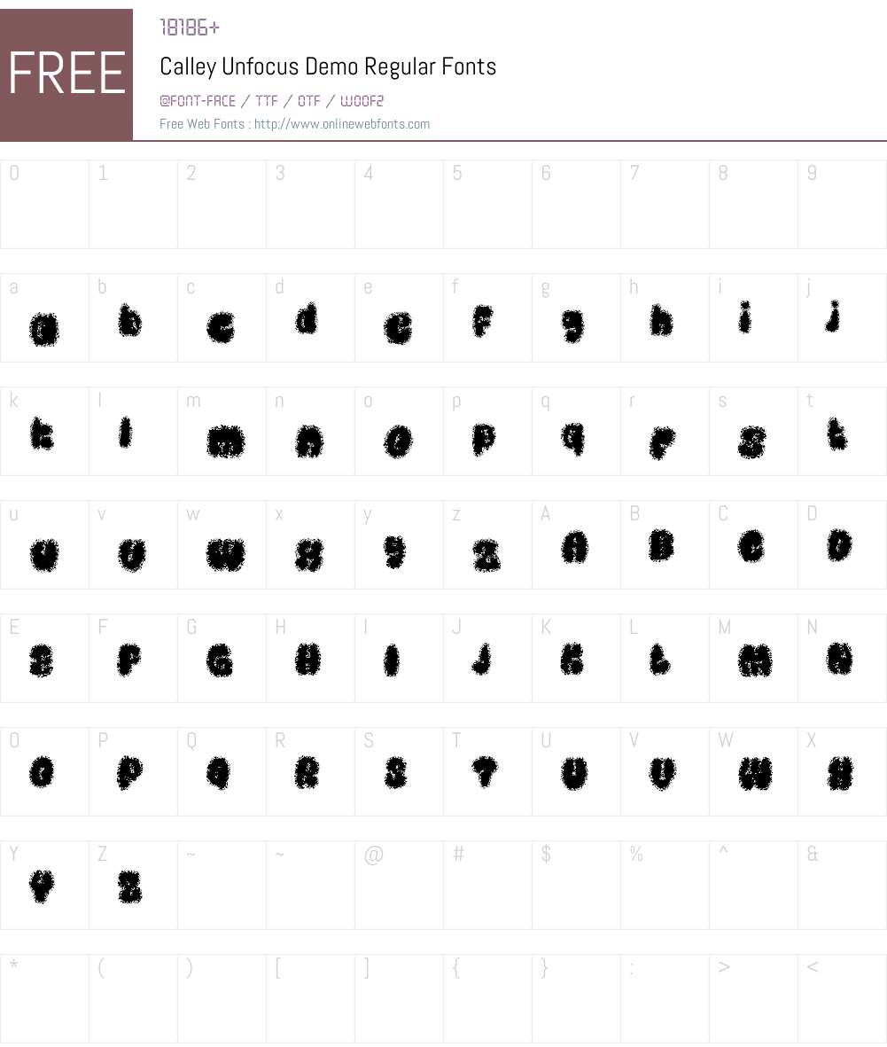 Calley Unfocus Demo 1.000 Fonts Free Download - OnlineWebFonts.COM