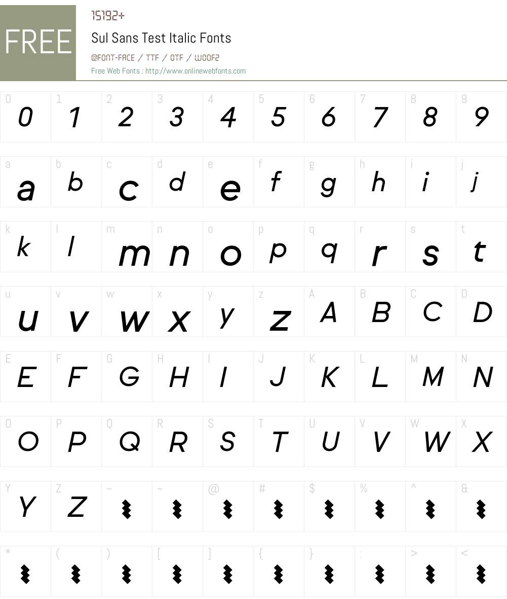 Sul Sans Test 1.001;hotconv 1.0.109;makeotfexe 2.5.65596 Fonts Free ...