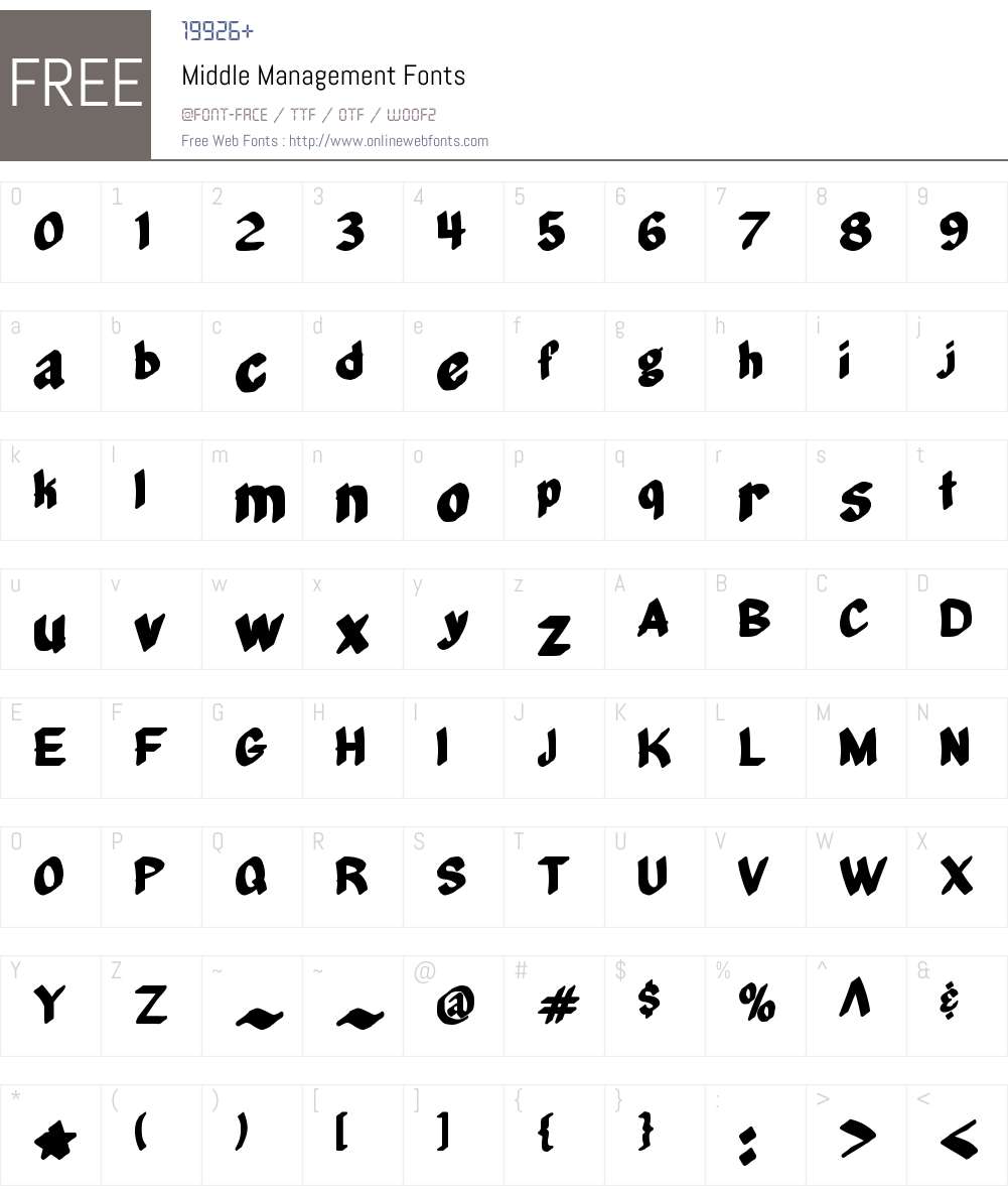 Middle Management 1.00 May 20, 2015, initial release Fonts Free ...