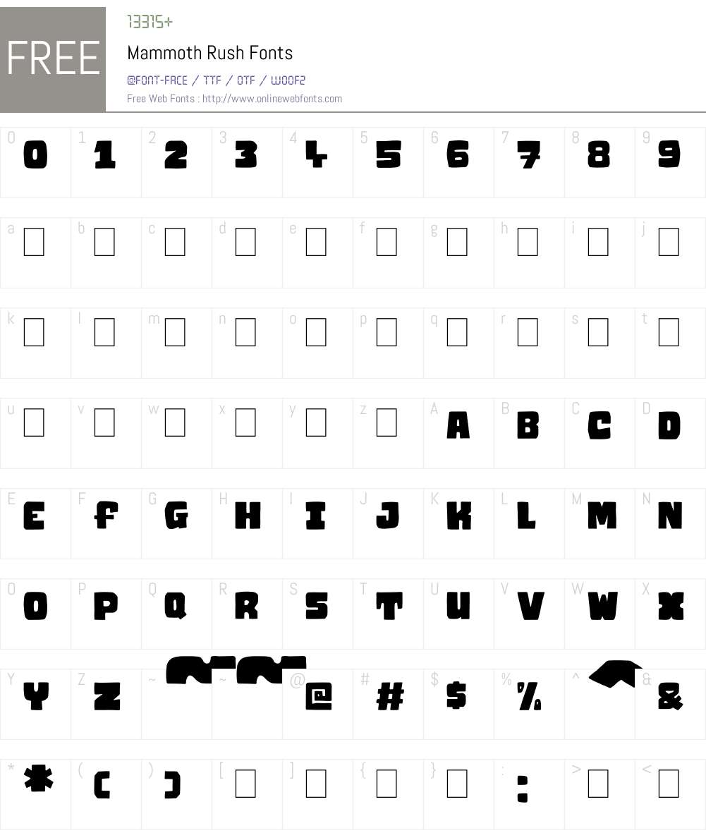 Mammoth Rush Fonts Free Download - OnlineWebFonts.COM