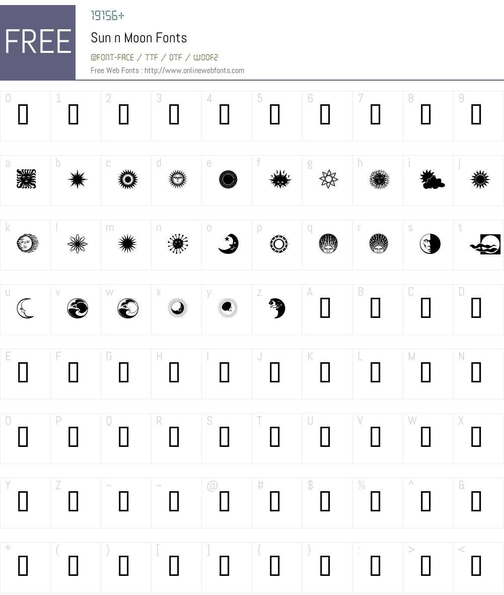 Sun n Moon Macromedia Fontographer 4.1 11/12/98 Fonts Free Download ...