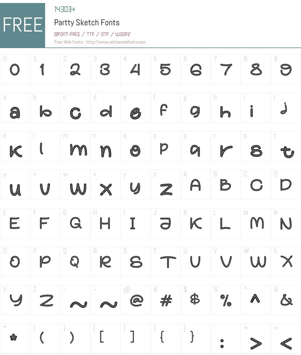 Partty Sketch 1.00;October 18, 2022;FontCreator 12.0.0.2525 64-bit ...
