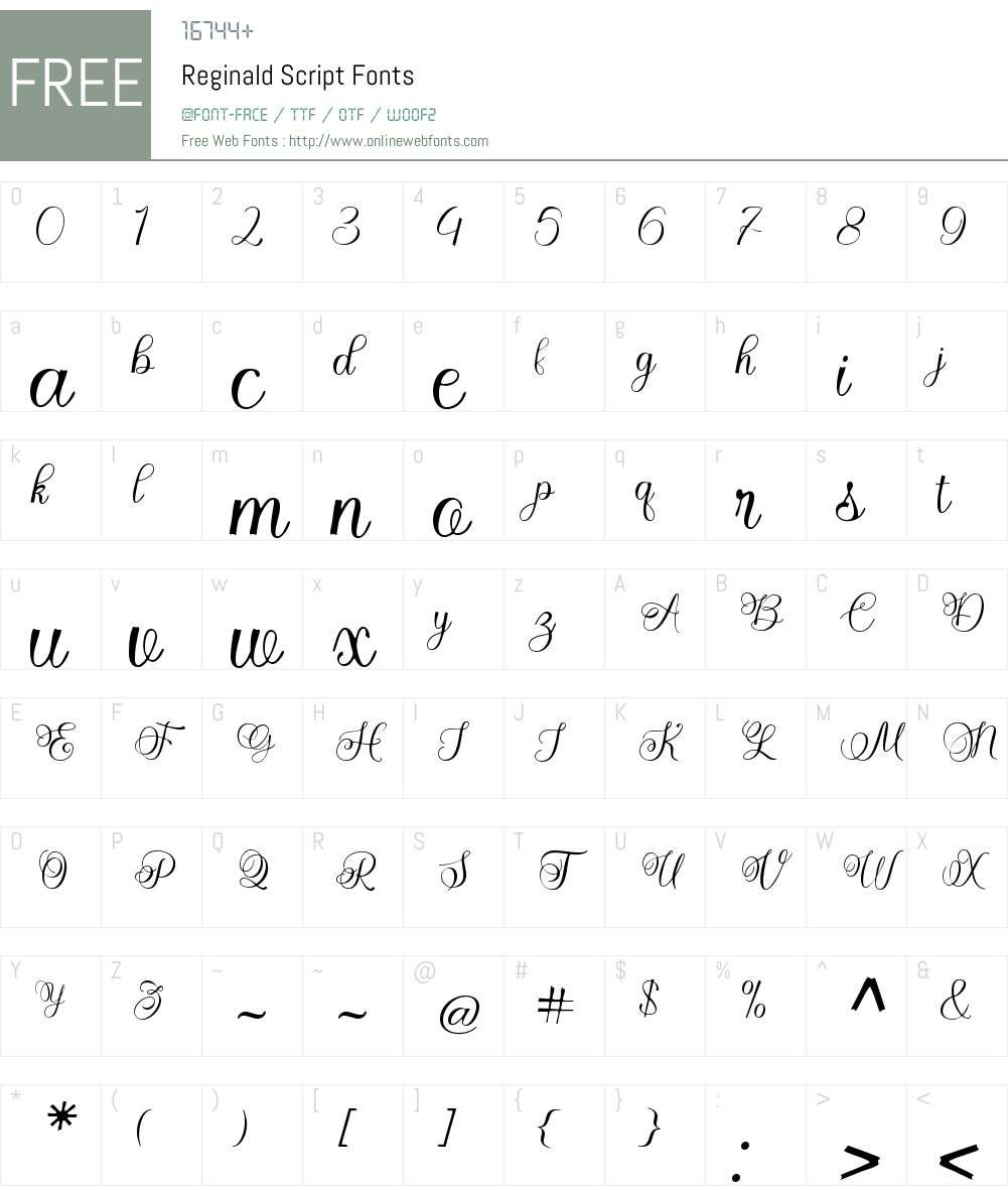 Reginald Script 1.000 Fonts Free Download - OnlineWebFonts.COM