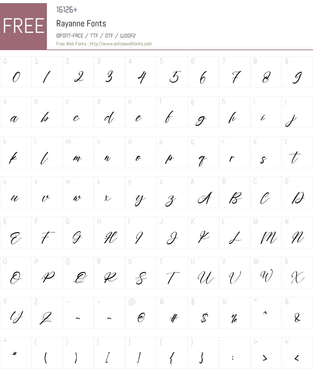 Rayanne 1.00;November 3, 2020;FontCreator 12.0.0.2563 64-bit Fonts Free ...