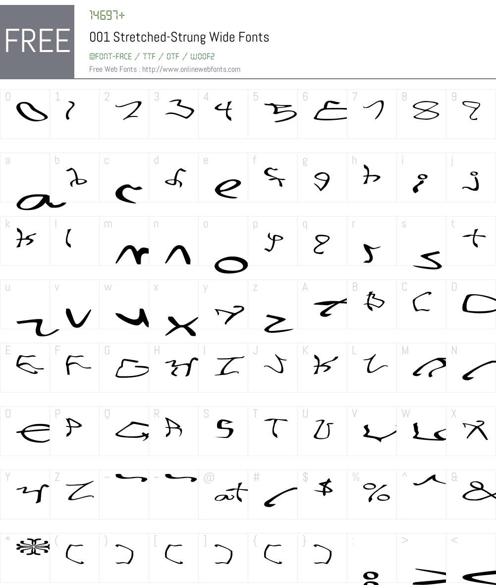 001 Stretched-Strung Wide 1.00 June 4, 2006, initial release Fonts Free ...