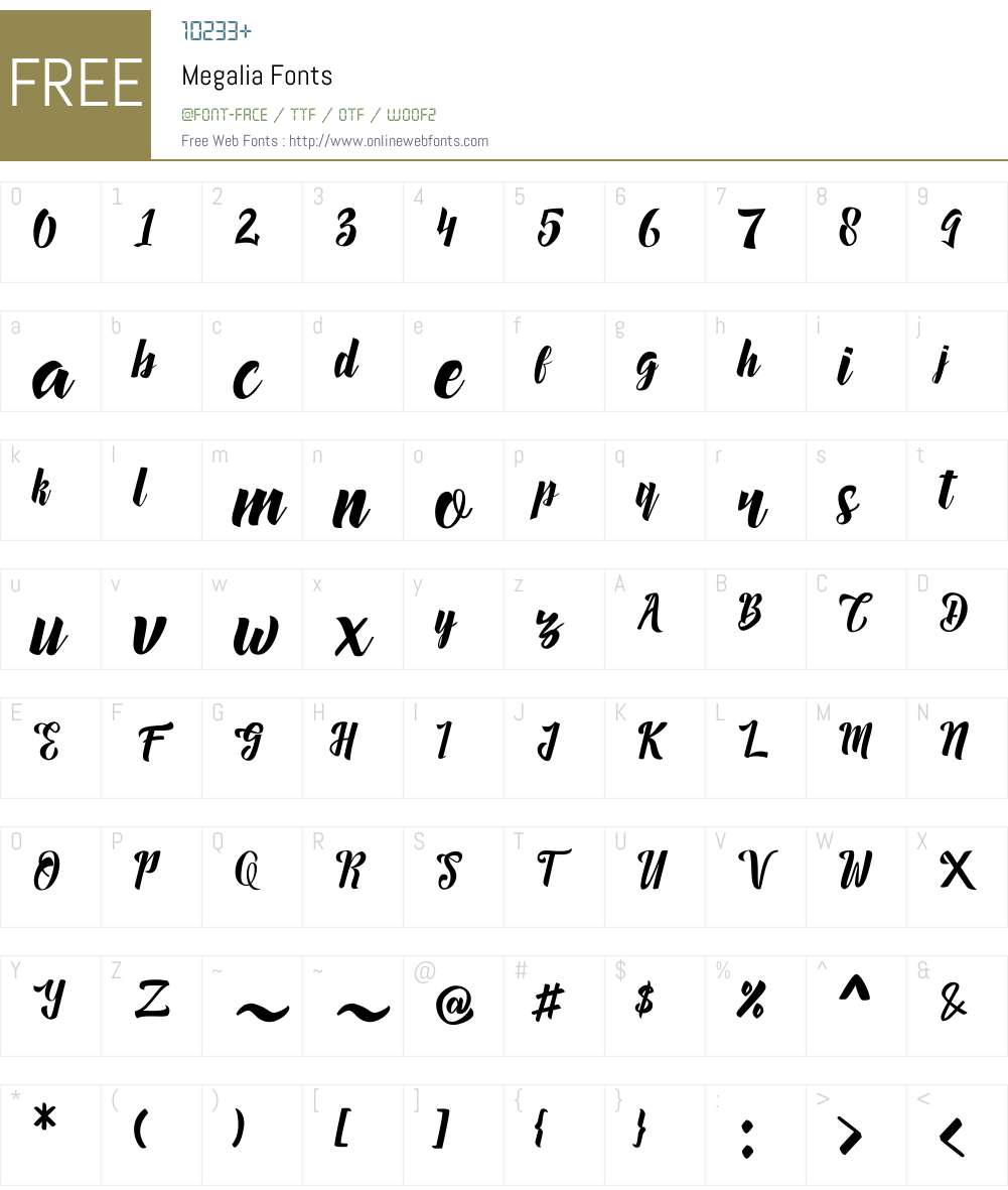 Megalia 1.00 Fonts Free Download - OnlineWebFonts.COM