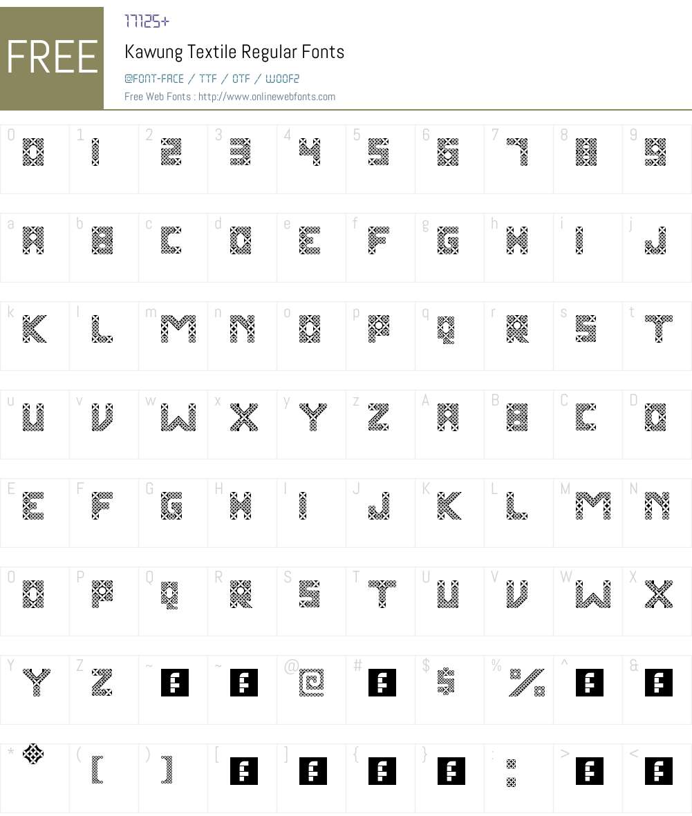 Kawung Textile 1.0 Fonts Free Download - OnlineWebFonts.COM