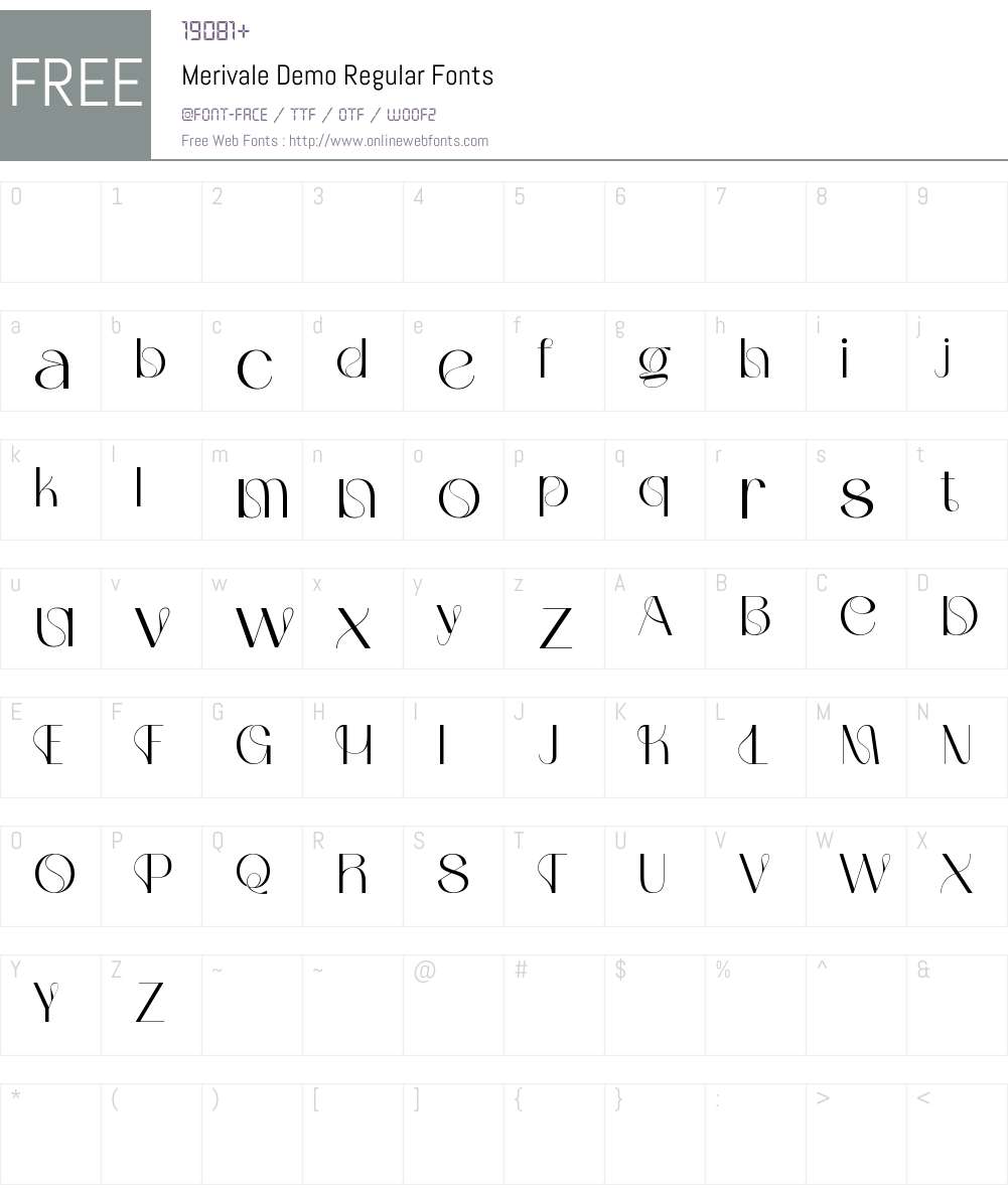 Merivale Demo 1.000 Fonts Free Download - OnlineWebFonts.COM