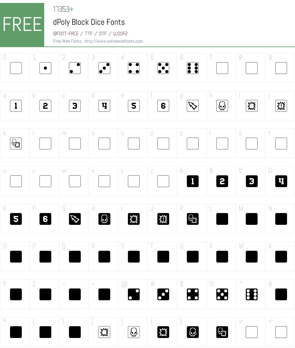 dPoly Block Dice 1.00 April 14, 2014, initial release Fonts Free ...