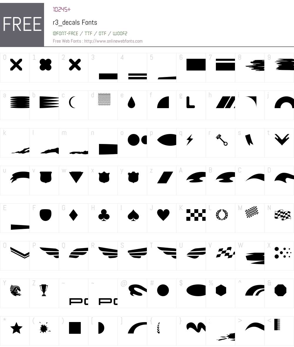 r3_decals 1.00 September 22, 2015, initial release Fonts Free Download ...