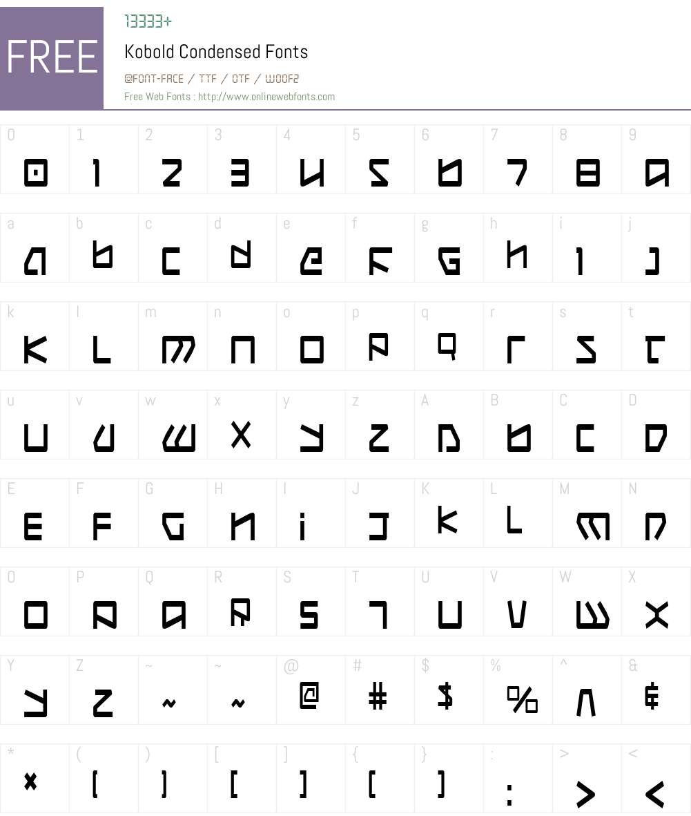 Kobold Condensed 001.000 Fonts Free Download - OnlineWebFonts.COM