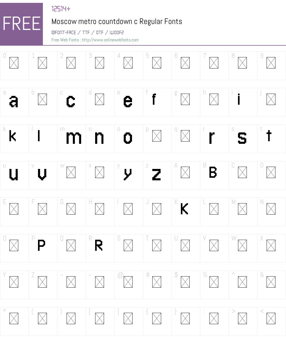 Moscow metro countdown c 1.0 Fonts Free Download - OnlineWebFonts.COM