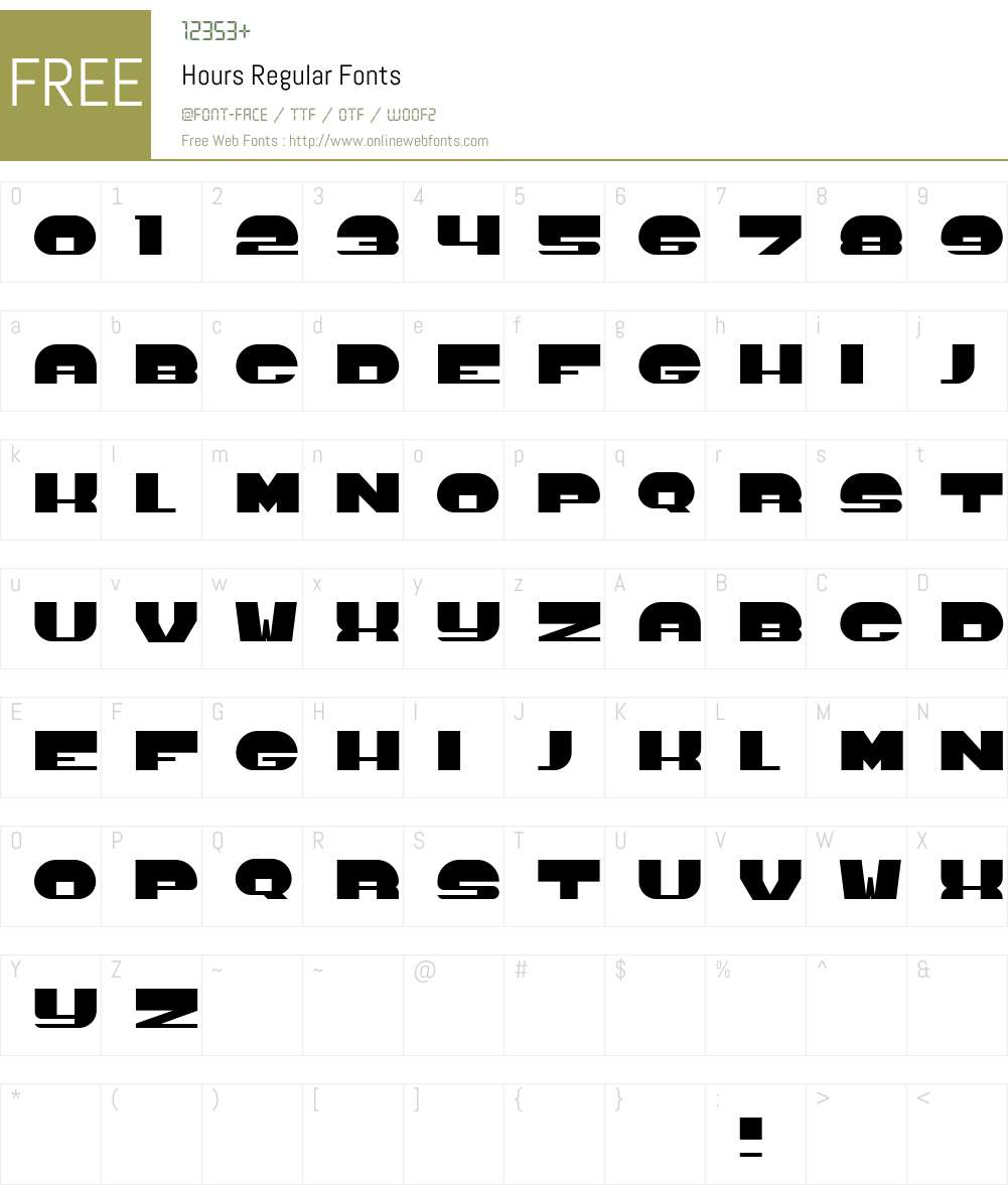 Hours Regular 1.000 Fonts Free Download - OnlineWebFonts.COM