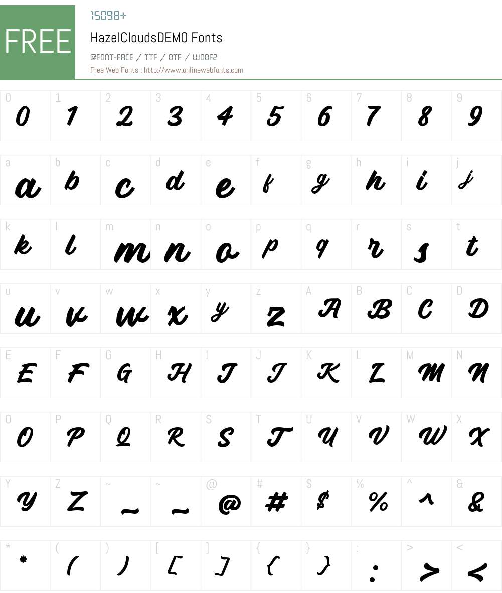 Hazel Clouds DEMO 1.000 Fonts Free Download - OnlineWebFonts.COM