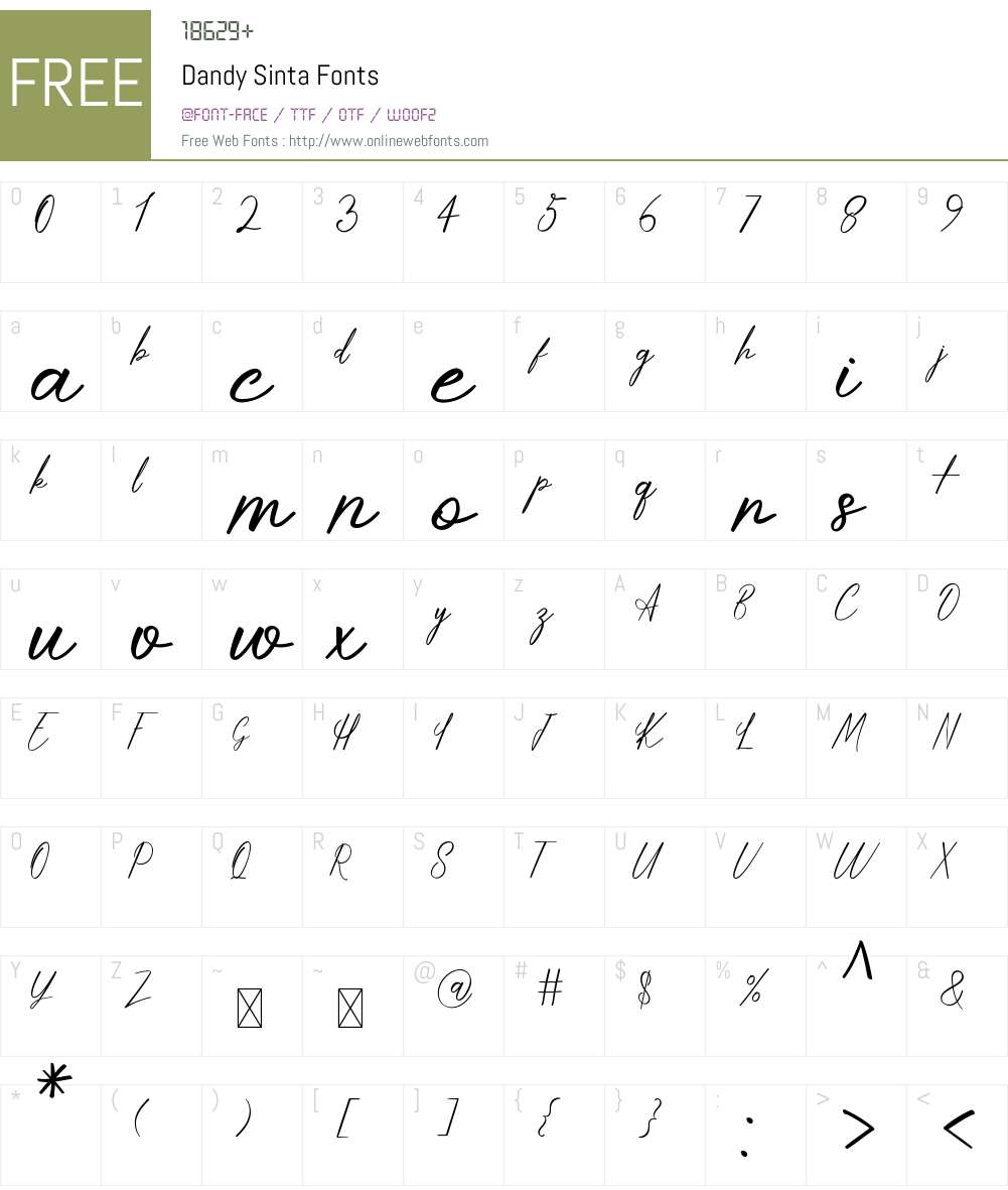 Dandy Sinta 1.001;Fontself Maker 3.5.4 Fonts Free Download - OnlineWebFonts.COM