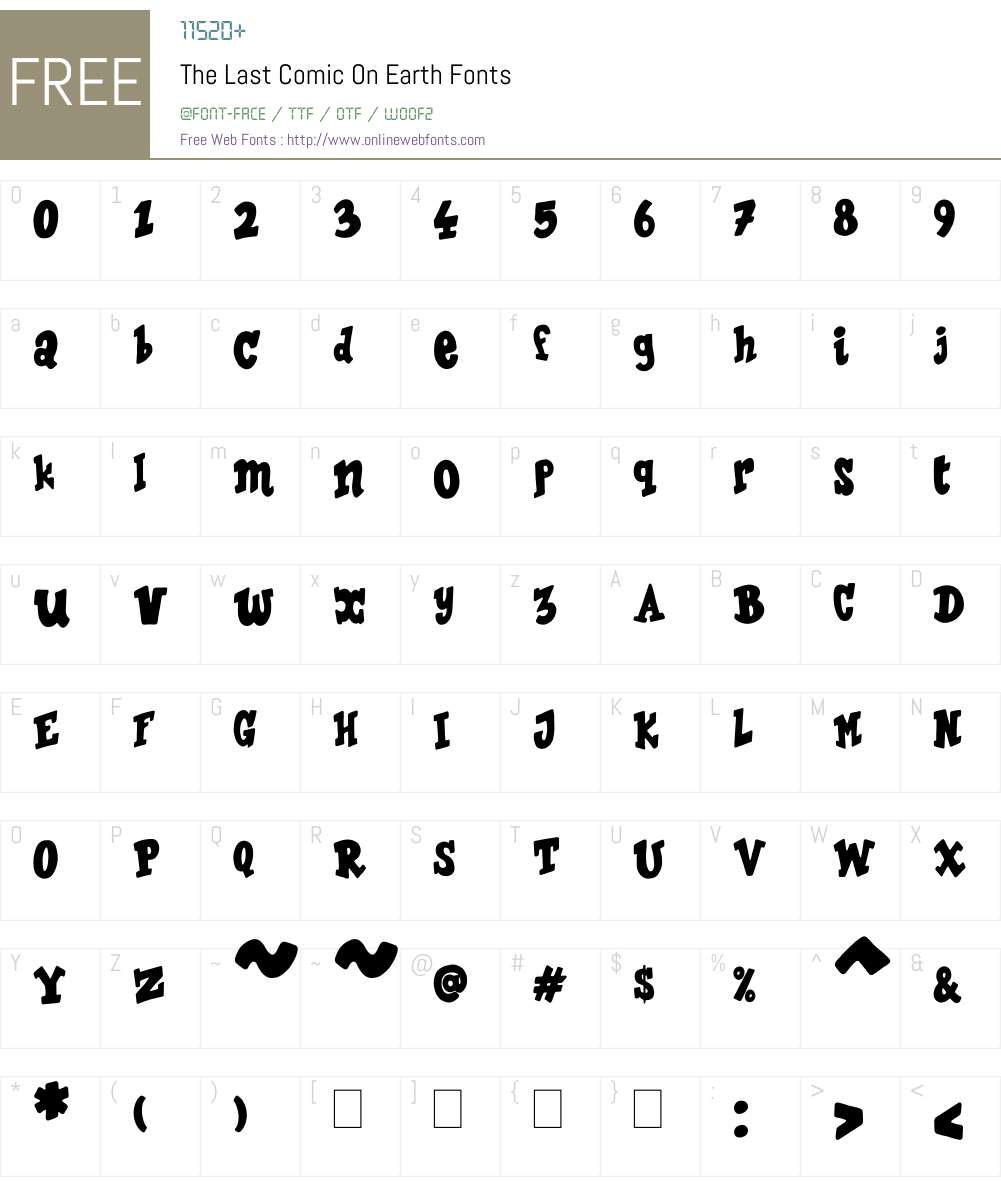 The Last Comic On Earth Fonts Free Download - OnlineWebFonts.COM