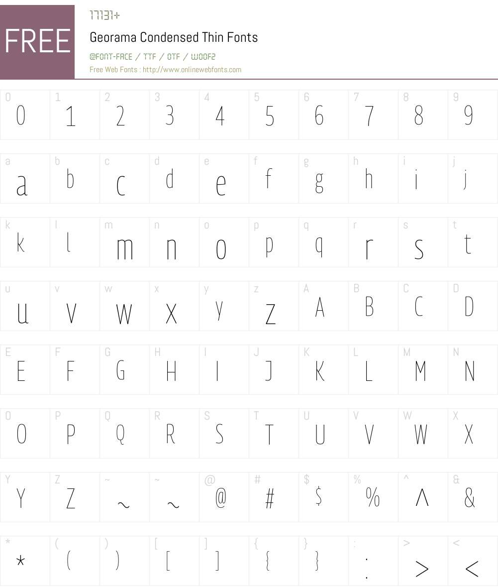 Georama Condensed Thin 1.000 Fonts Free Download - OnlineWebFonts.COM
