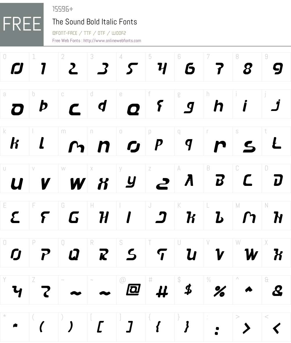 The Sound Bold Italic 1.00;September 21, 2019;FontCreator 11.5.0.2430 ...