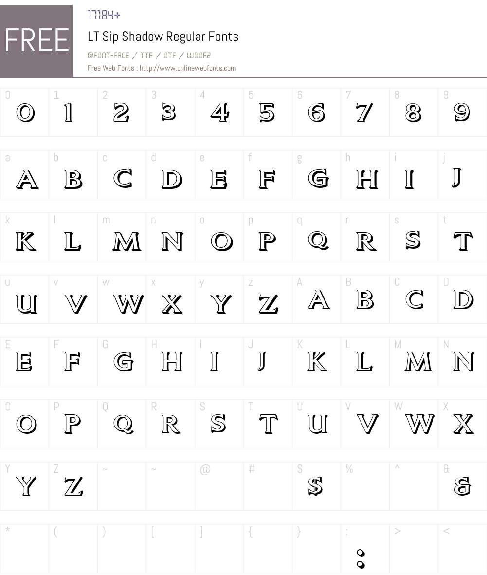 LT Sip Shadow 1.000 Fonts Free Download - OnlineWebFonts.COM