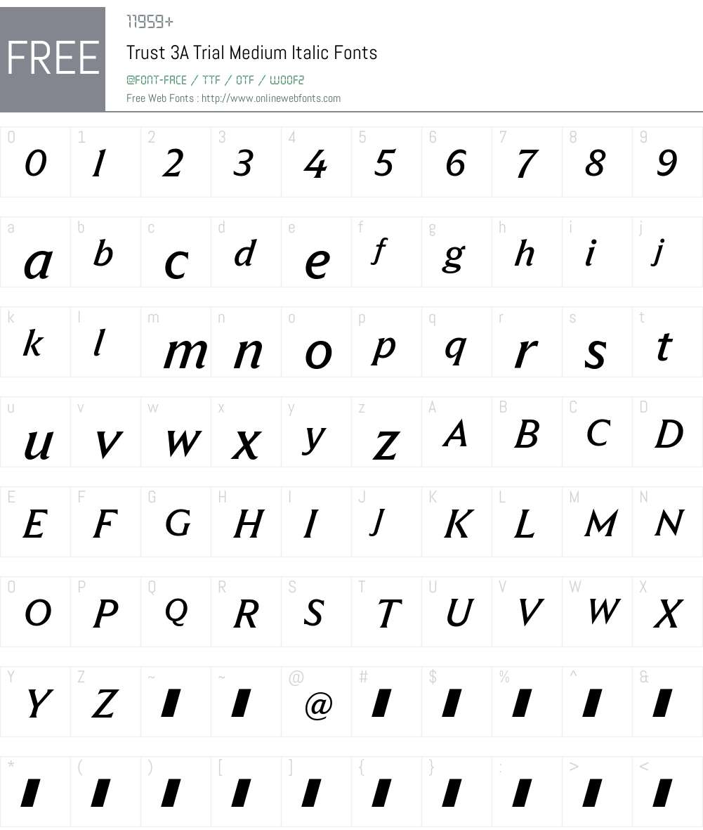 Trust 3A Trial Medium 1.001;hotconv 1.1.0;makeotfexe 2.6.0 Fonts Free ...